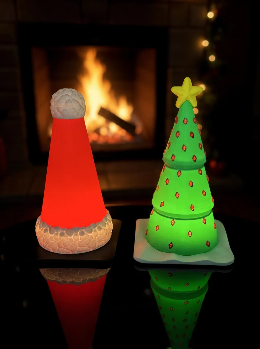 圣诞树交通锥 – 路径灯 / 台灯 来自 baynimals MakerWorld：免费下载 3D 模型