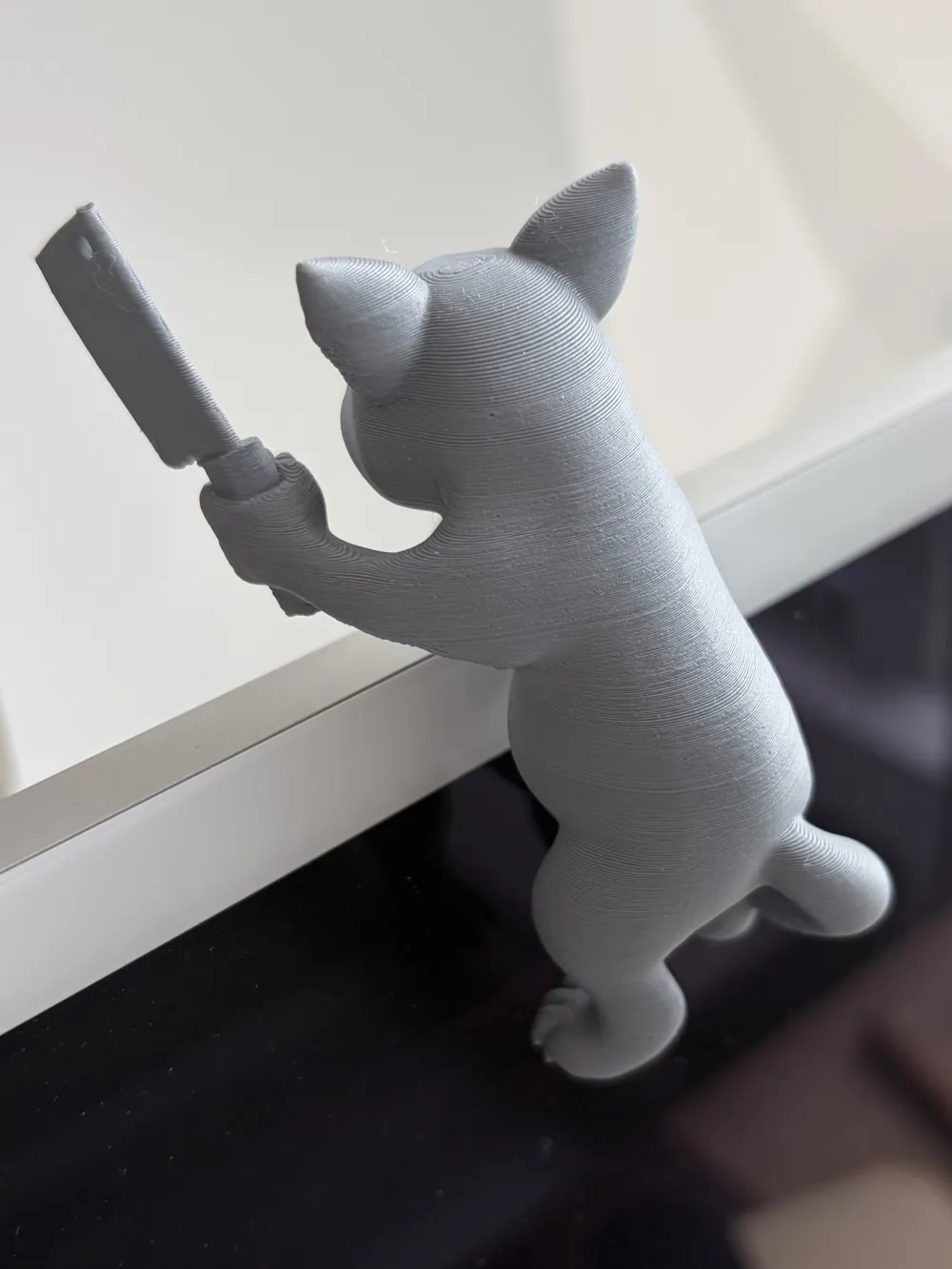 Dóberman Perro Loco con Cuchillo de Carnicero Compañero de Monitor ...
