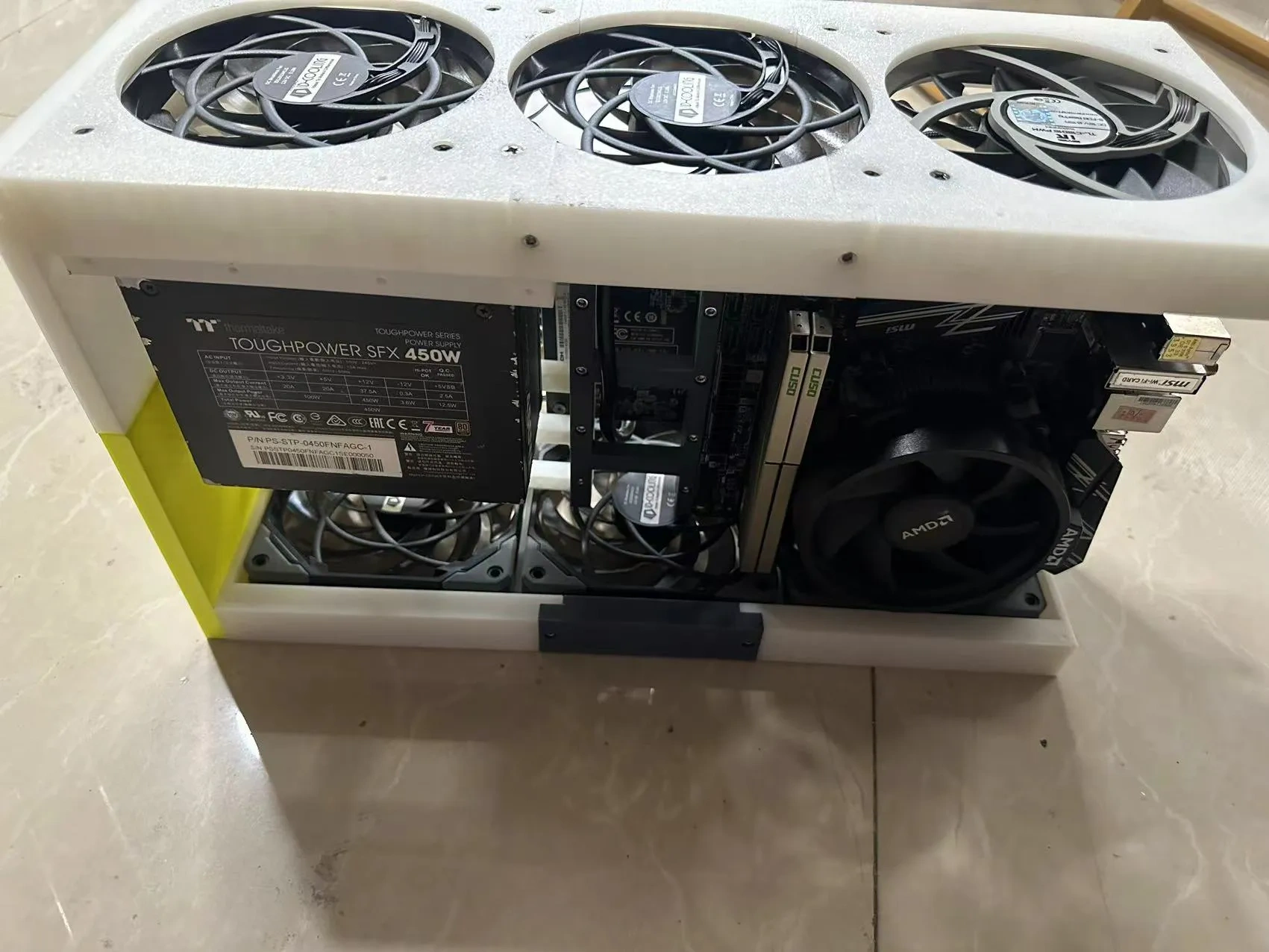 Top 3x 12mm fans, Bottom 3x 12mm fans, ITX motherboard, SFX PSU, A4 case by 不锈钢加工 ktv模块 - MakerWorld