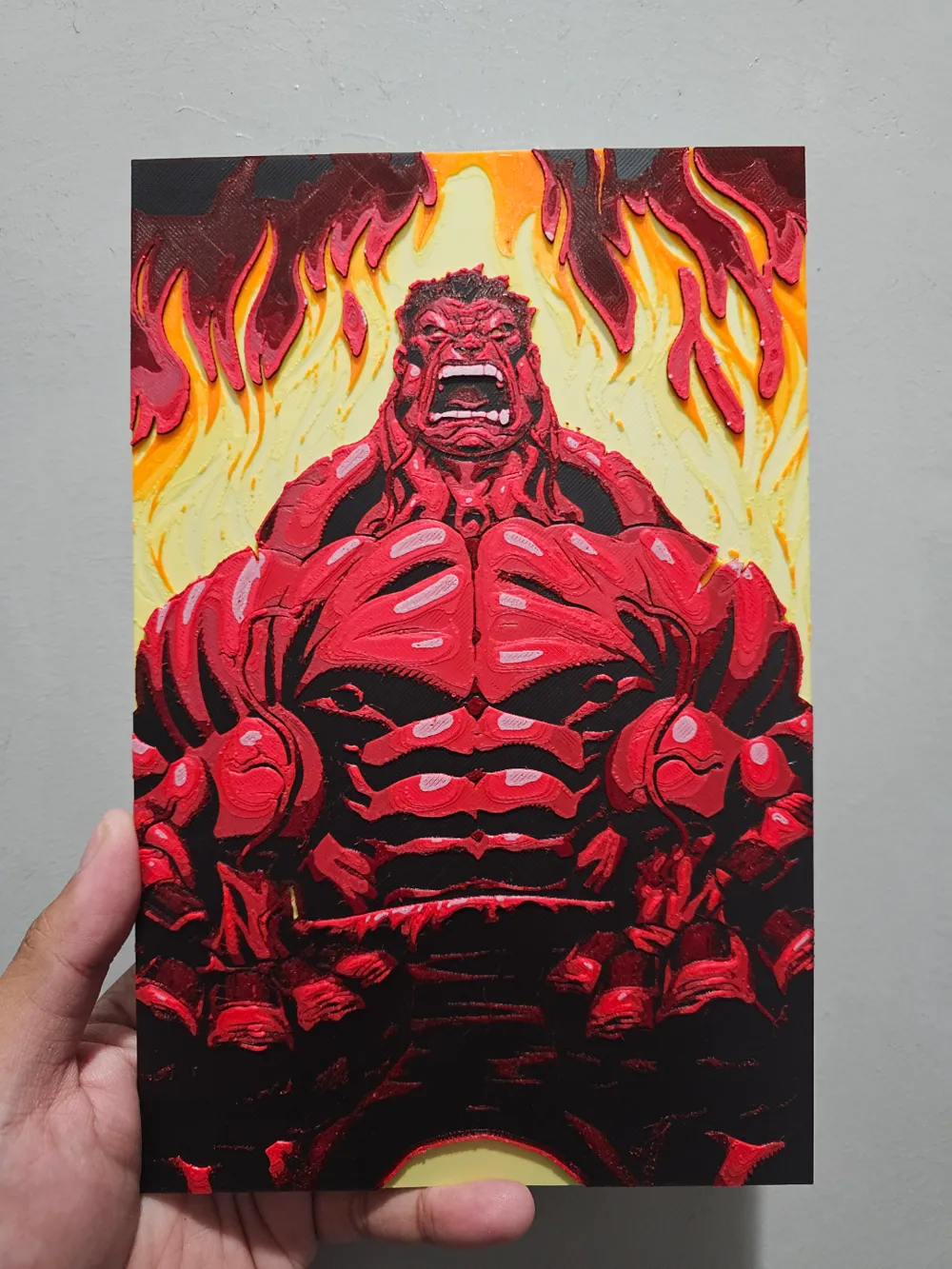 Red Hulk Comic Book Cover Hueforge by Loki - MakerWorld