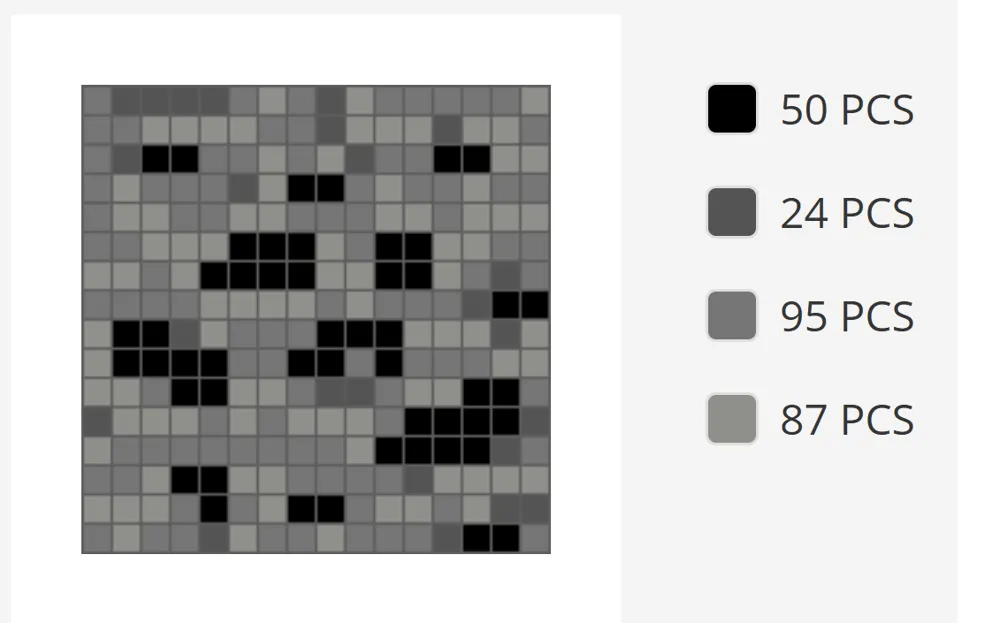 Pixel Puzzle Coal Ore from Minecraft 16x16 - Free 3D Print Model ...