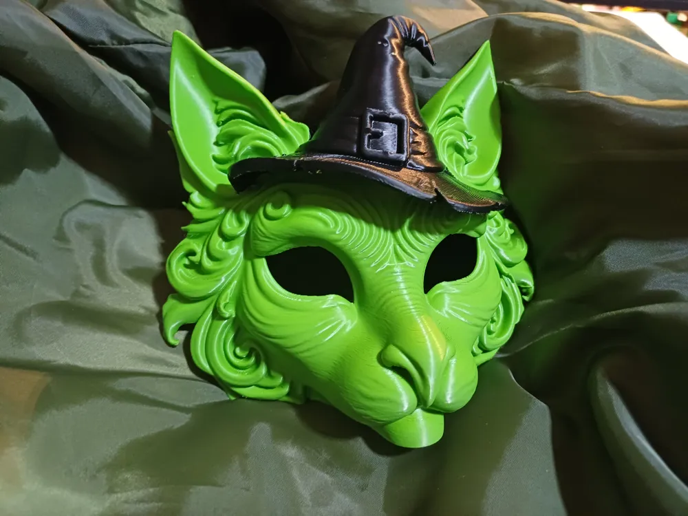 Witch cat mask by AcaSnake MakerWorld: Download Free 3D Models