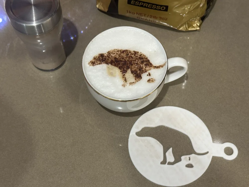 Dog Pooing Coffee Stencil - Cappuccino Chocolate - Free 3D Print Model ...
