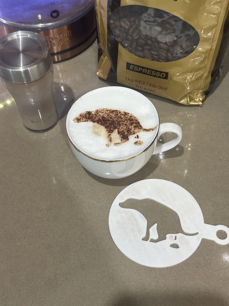 Dog Pooing Coffee Stencil - Cappuccino Chocolate - Free 3D Print Model ...