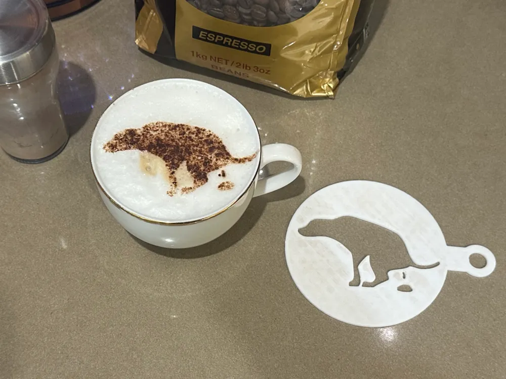 Plantilla de café con perro defecando - Cappuccino Chocolate - Modelo ...