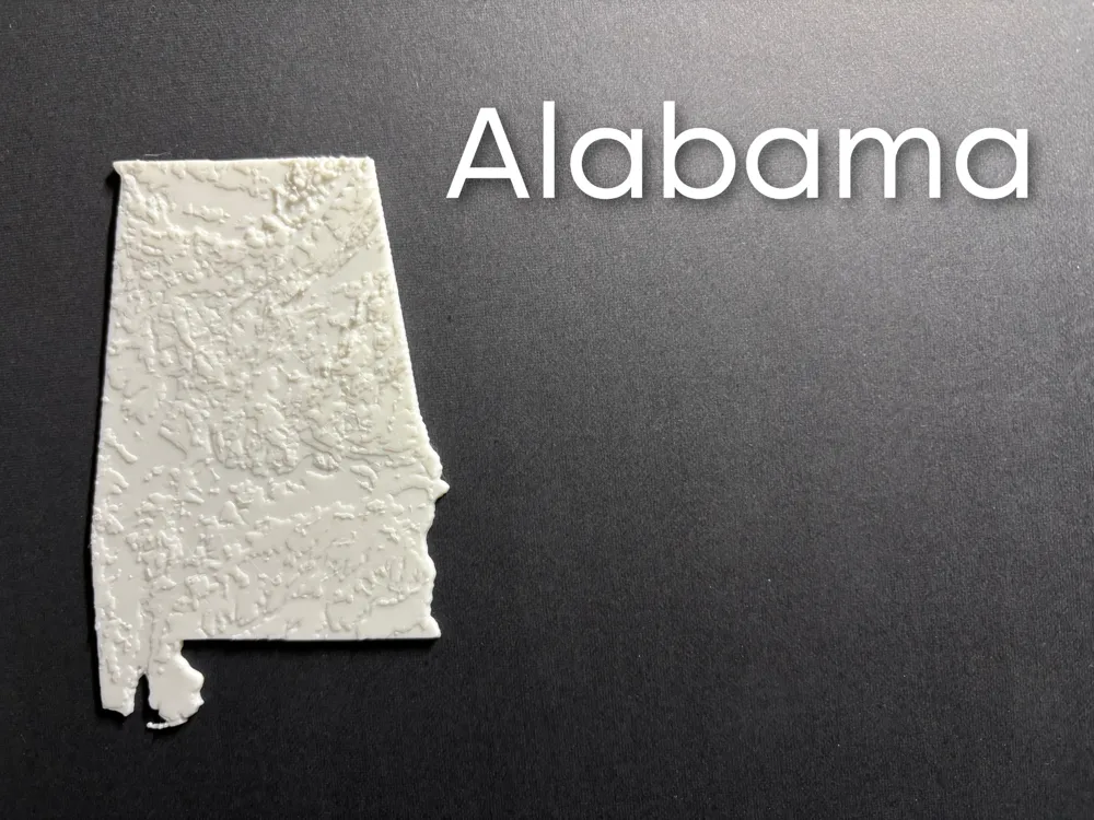 State of Alabama terrain by MetroScape MakerWorld: Download Free 3D Models