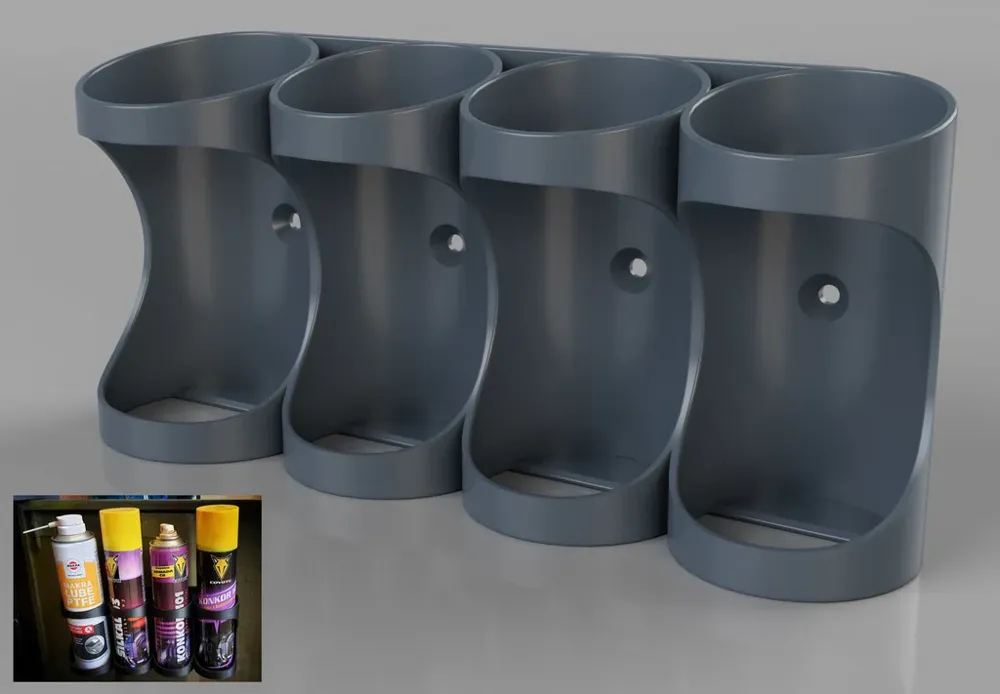Spray can Wall Holder 1x67mm + 3x60mm by BHMarten - MakerWorld