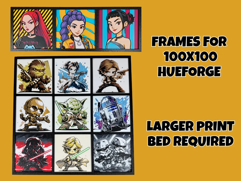 100x100 Hueforge Joined Multipanel Frames - Free 3D Print Model ...