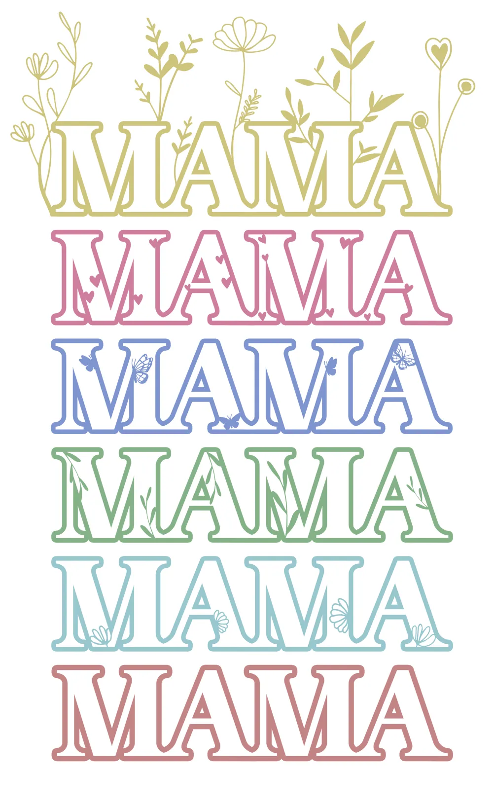 "Mamá" en capas con detalles florales - Día de la Madre por ElektroHerd ...