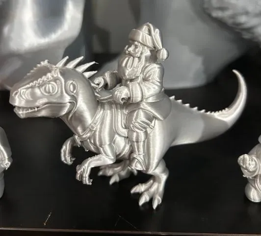 Santa Claus Riding a Dinosaur or Velociraptor by Timberlake Creations ...