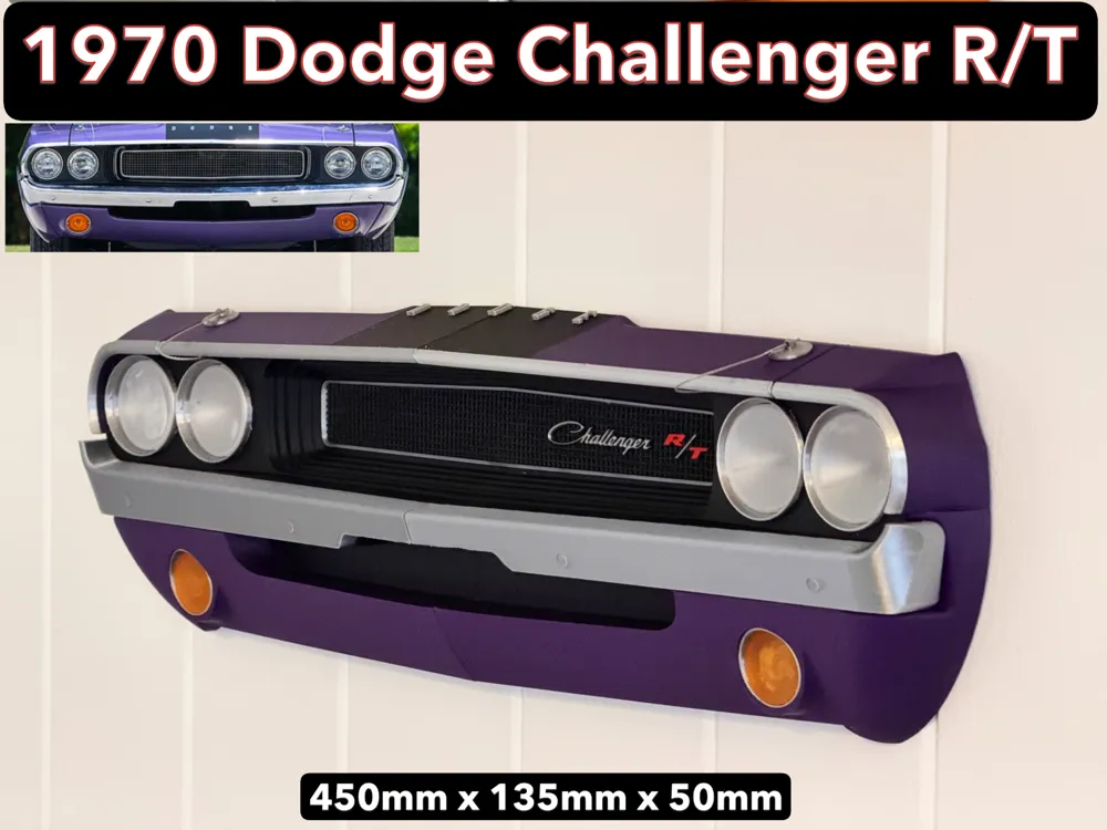 1970 Dodge Challenger front end - Free 3D Print Model - MakerWorld