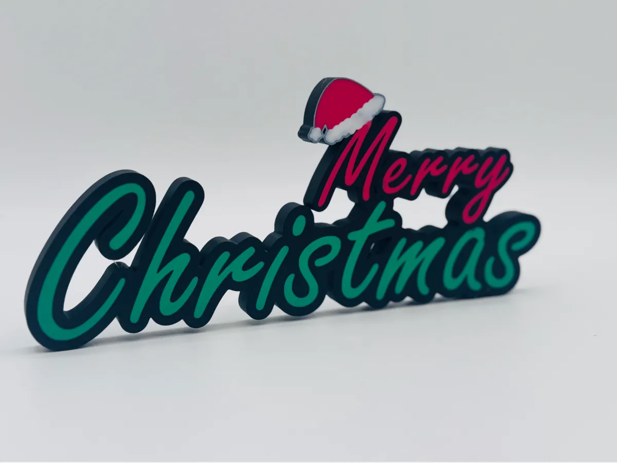 Merry Christmas Sign - Free 3D Print Model - MakerWorld