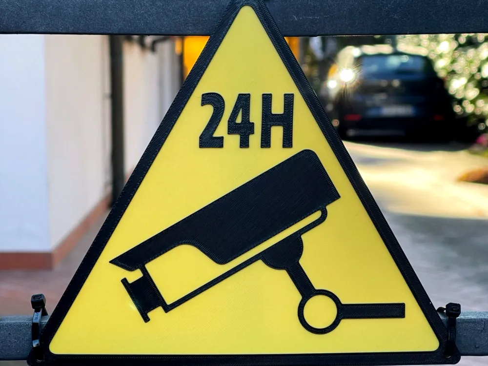 CCTV VIDEO SURVEILLANCE SIGN 2 COLOR NO AMS - Free 3D Print Model ...