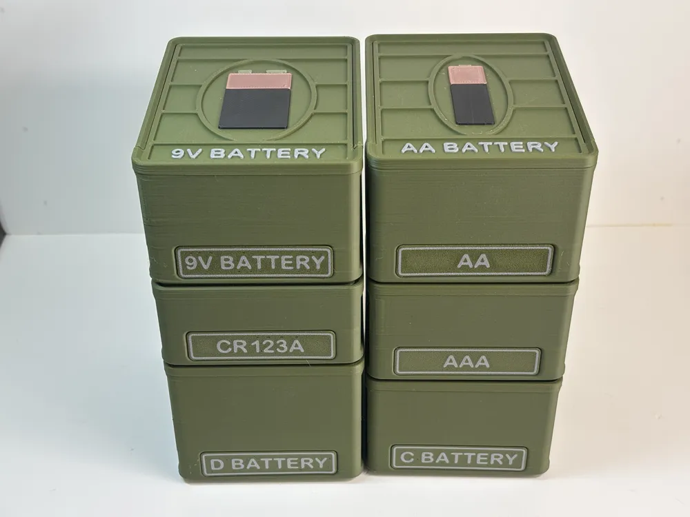 Battery Box - D Batteries - Qty 5 - Stackable - Free 3D Print Model ...