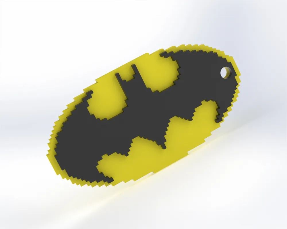 Batman Logo Pixelated Keyring by TheCreativeLily - MakerWorld