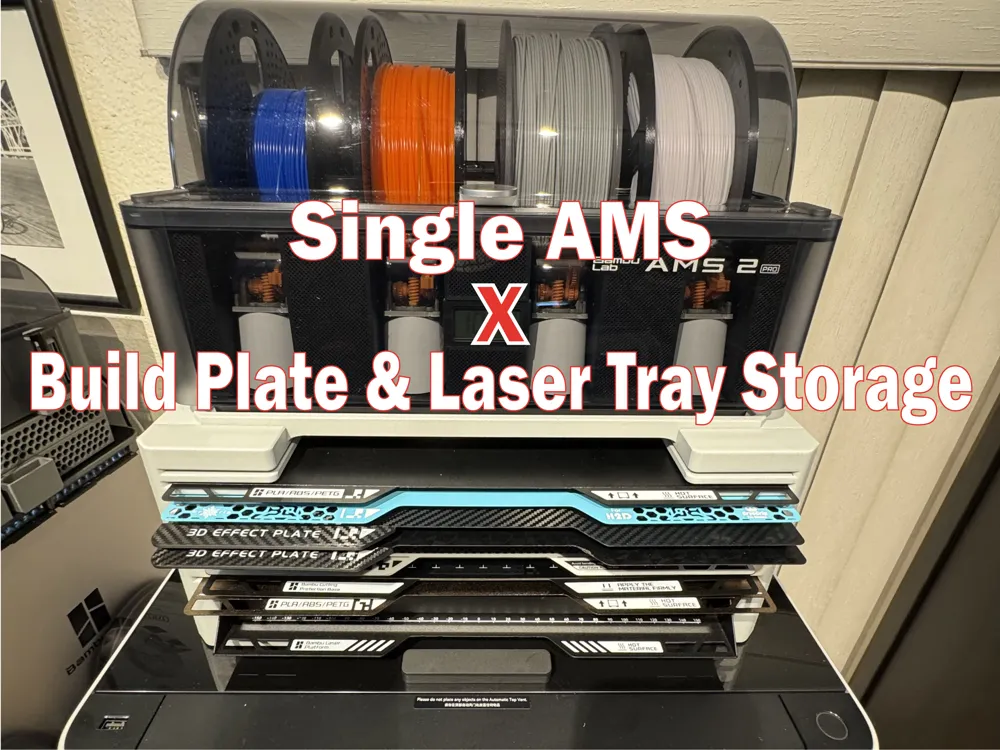HKR H2D / H2S / H2C BUILD PLATE STORAGE, AMS MOUNT - Free 3D Print ...