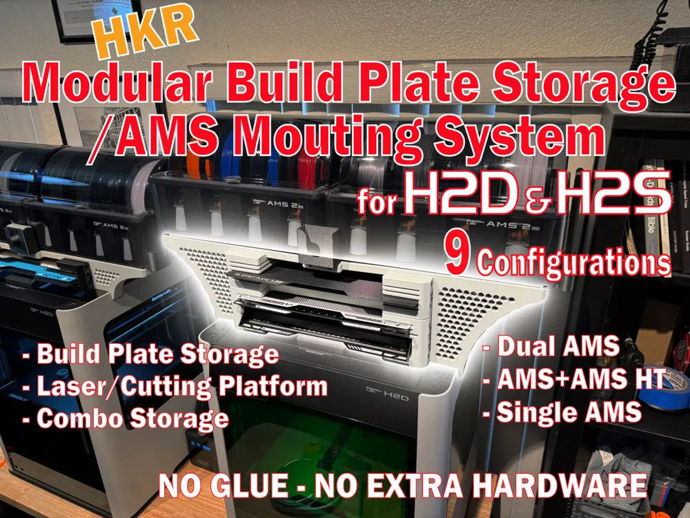 HKR MODULAR H2D/H2S BUILD PLATE STORAGE, AMS MOUNT by Hiro Koiso Racing ...