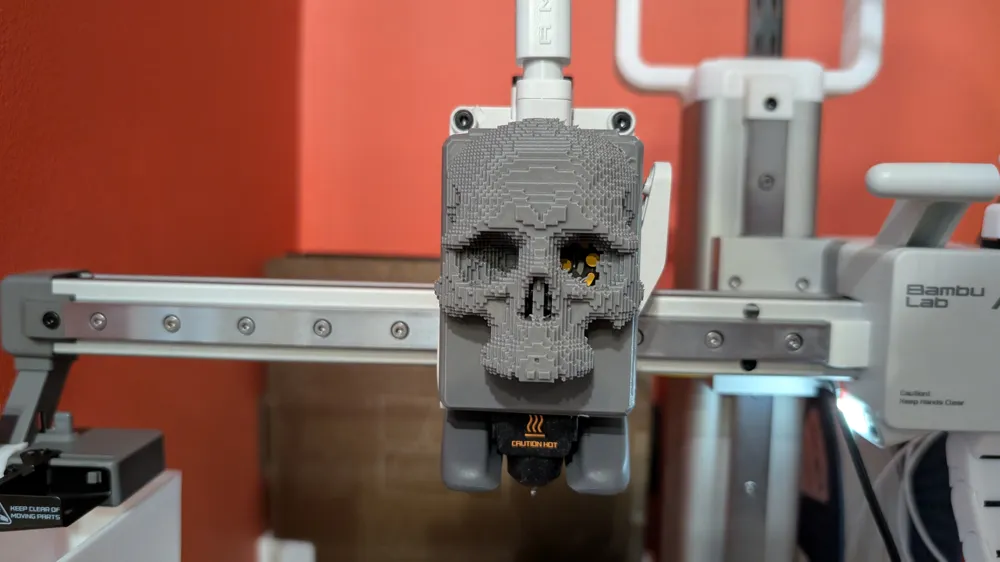 8 bits skull extruder cover for a1 / a1mini - Free 3D Print Model ...