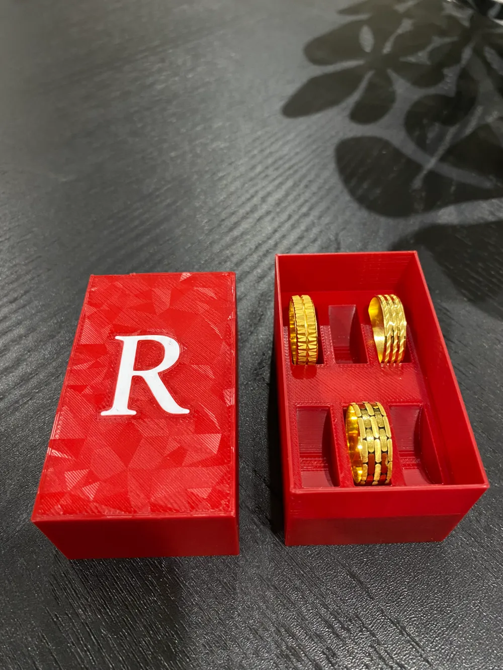 Ring Box With Customisable Text, Overlapping Lid by thoughtFloor ...