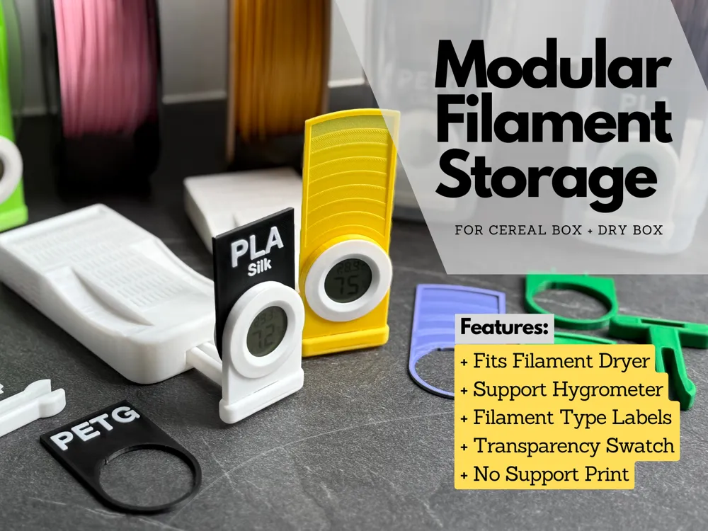 Modular Filament Storage for Dry Box+Desiccant Box by CY MakerWorld ...