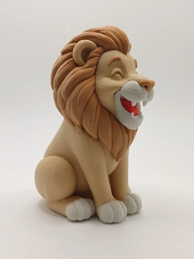 Happy Lion – Multi-Part Decorative Figure - Free 3D Print Model ...