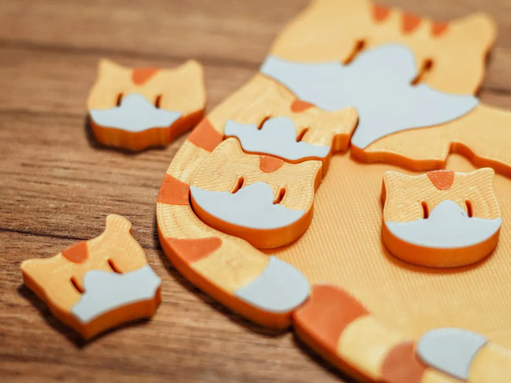 Crowded Cats Puzzle 03 - Free 3D Print Model - MakerWorld