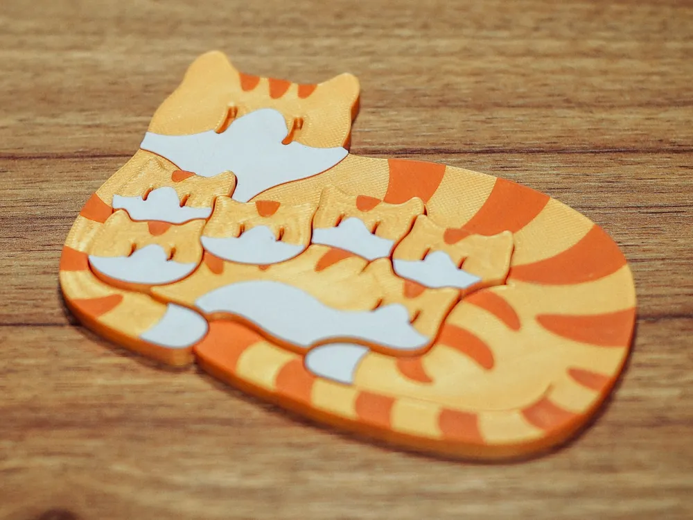 Crowded Cats Puzzle 03 - Free 3D Print Model - MakerWorld