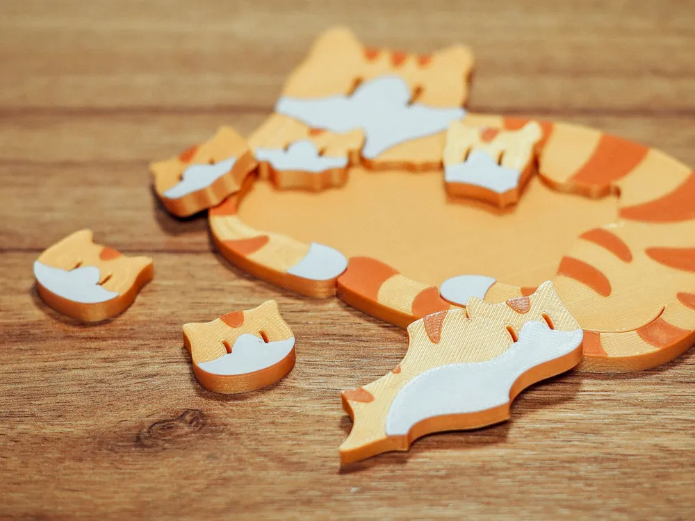 Crowded Cats Puzzle 03 by 草色星球 MakerWorld: Download Free 3D Models