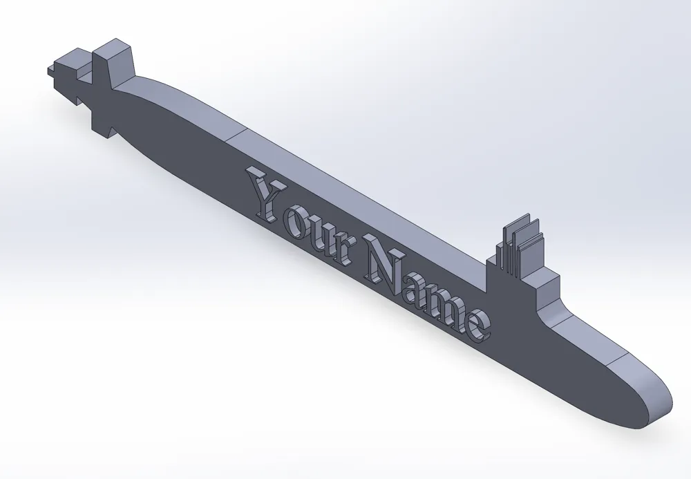 Submarine Name Tag - Free 3D Print Model - MakerWorld