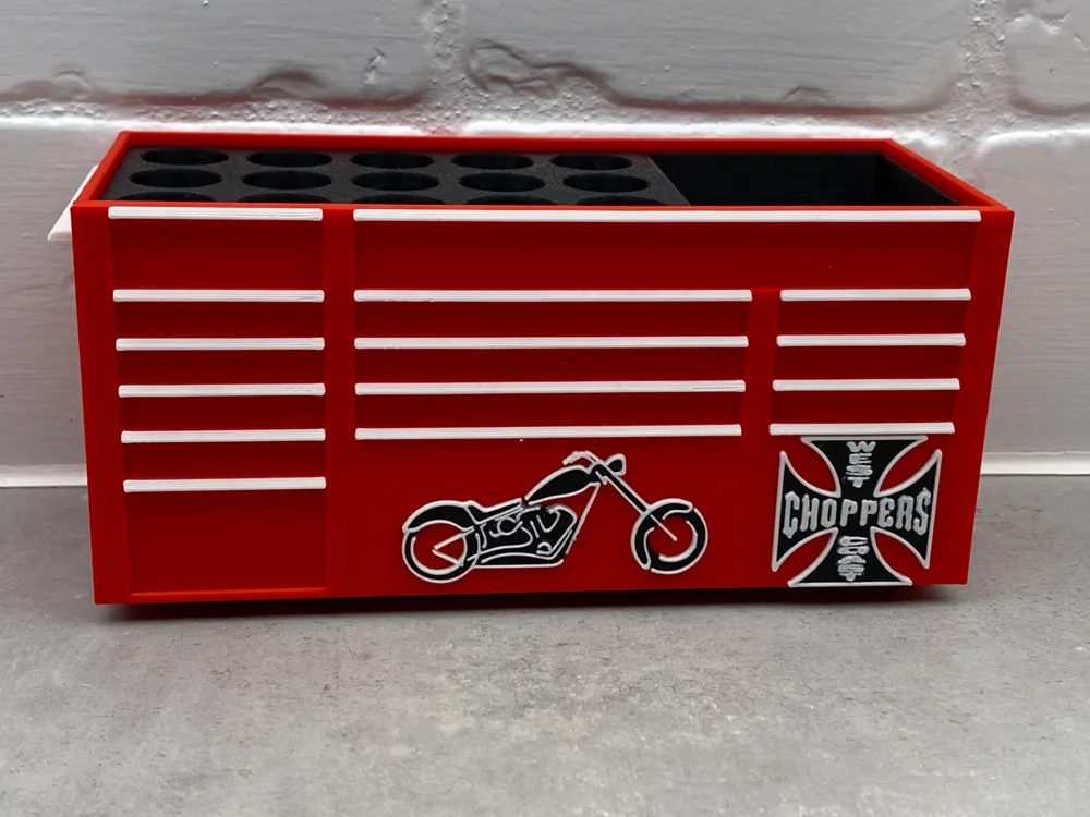 Wcc Motorcycles Desk Workbench Toolbox Pen holder by Mrtk1970 - MakerWorld