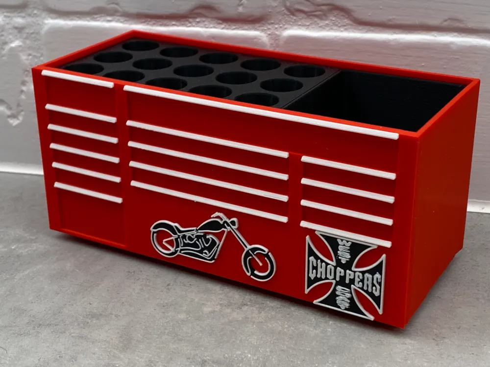Wcc Motorcycles Desk Workbench Toolbox Pen holder by Mrtk1970 - MakerWorld