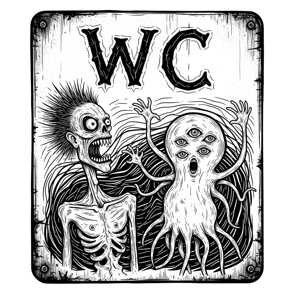 Horror Toilet Sign - the Spookiest Stringing Test - Free 3D Print Model ...