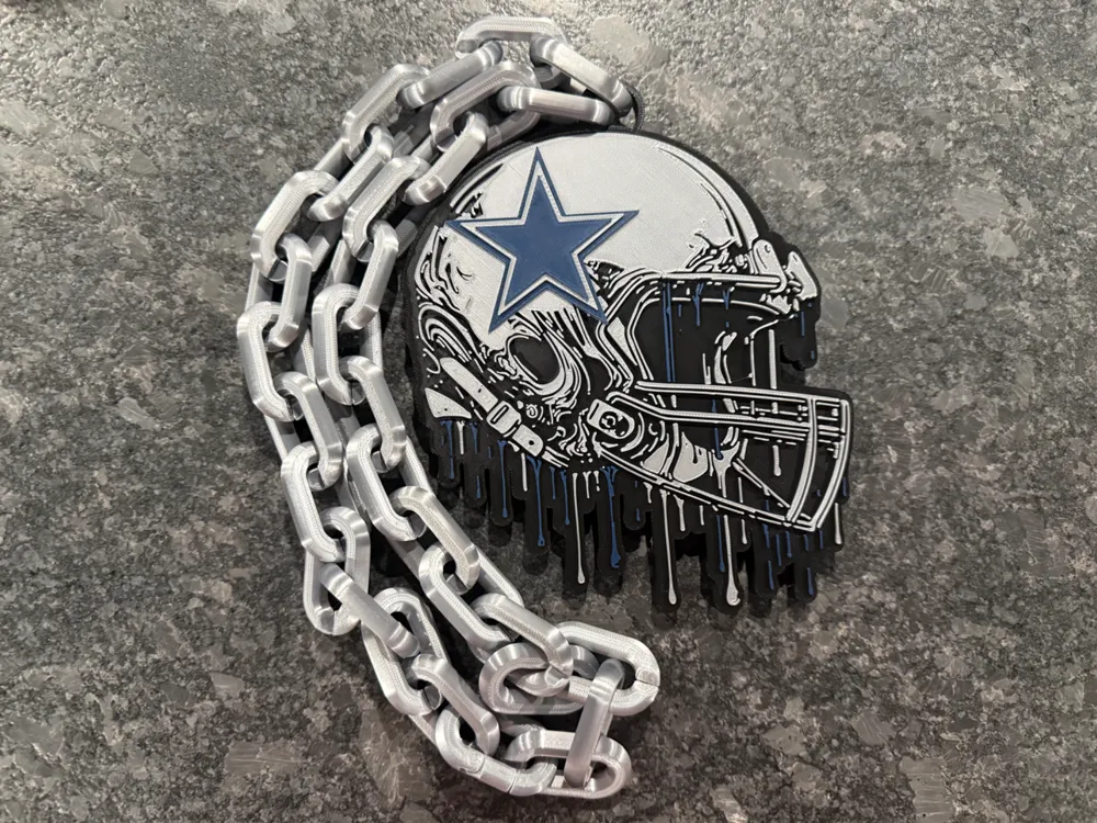 Dallas Cowboys Helmet Drip Hype Chain - Free 3D Print Model - MakerWorld