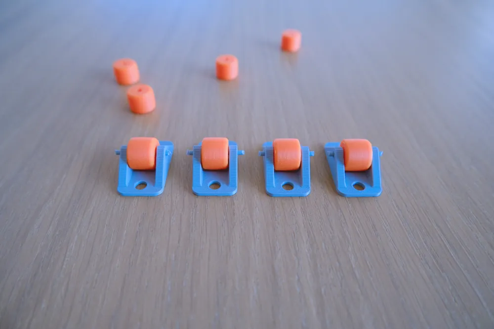 Mini Linear Cart Wheels / Casters - No hardware - Free 3D Print Model ...