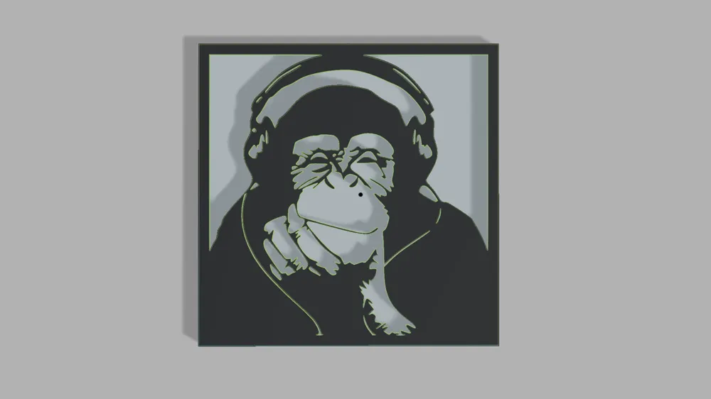 Monkey 2D Wall art by peterkova2 - MakerWorld