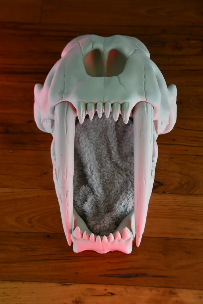Saber Tooth Tiger Skull Pet Bed - Free 3D Print Model - MakerWorld