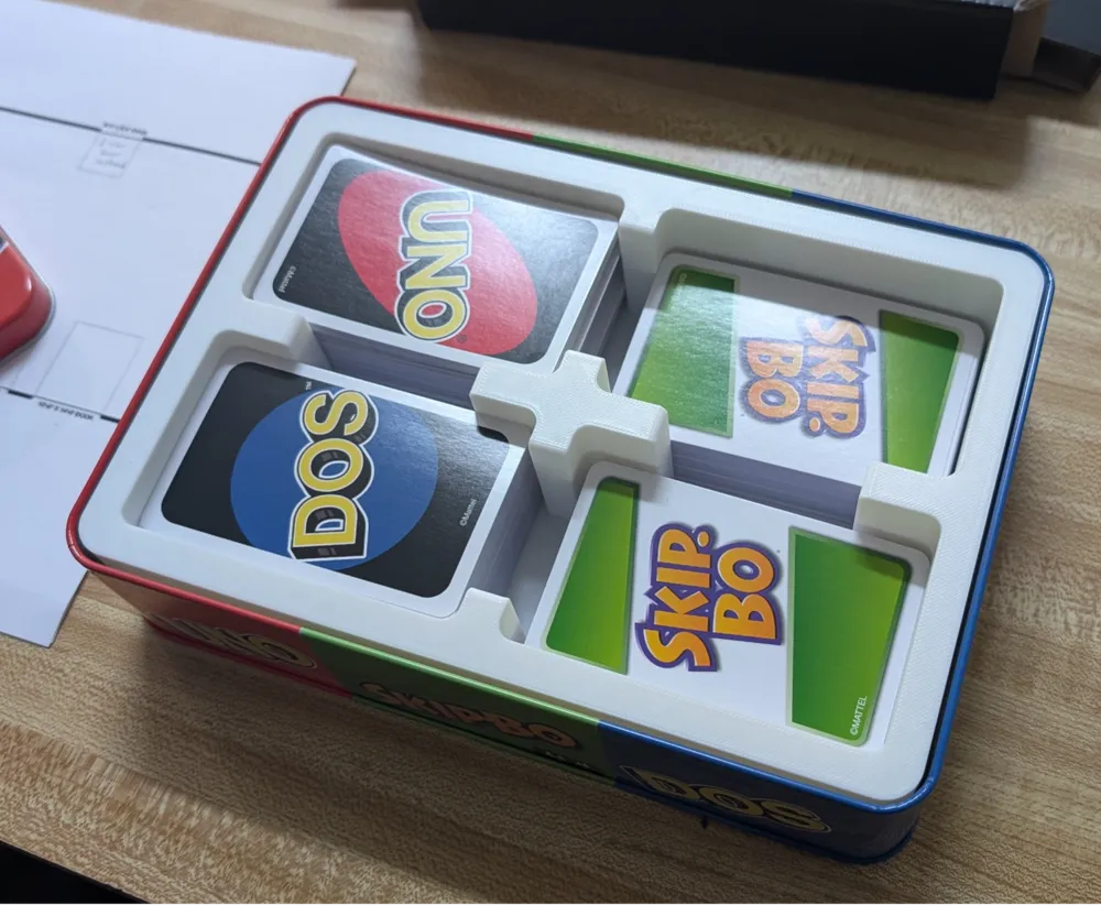 Insert for UNO DOS Skip-Bo Bundle Metal Tin by KernelDave - MakerWorld