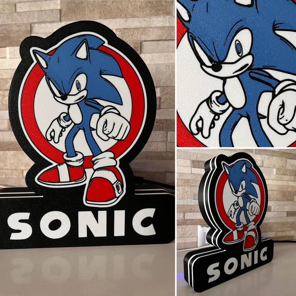LightBox, Sonic Lamp, Customizable Name by Love Print 3D MakerWorld ...