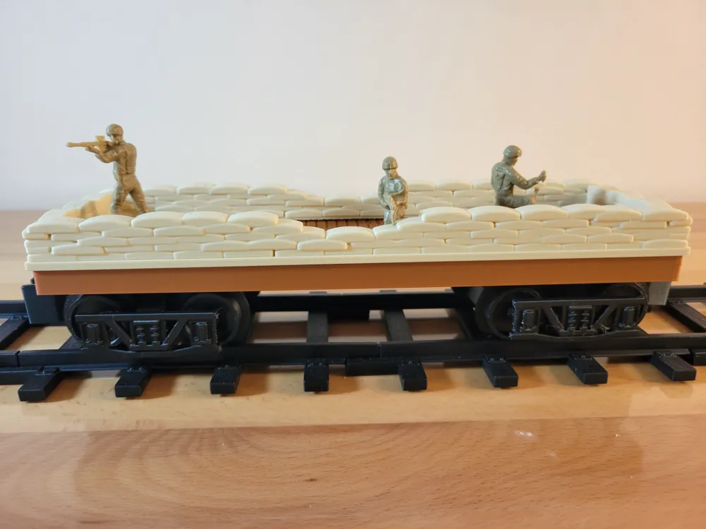 Flatbed Train Carriage Sandbags by Sgt. Hawk - MakerWorld