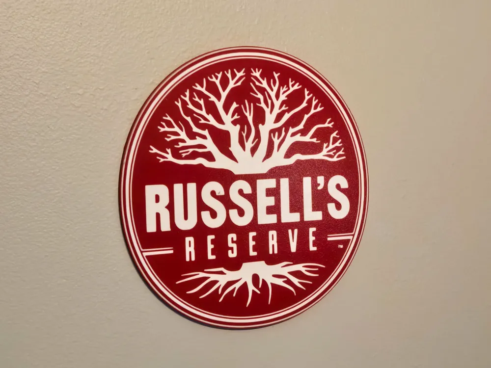 RUSSELL'S RESERVE ~ Whiskey Sign Plaque - Free 3D Print Model - MakerWorld