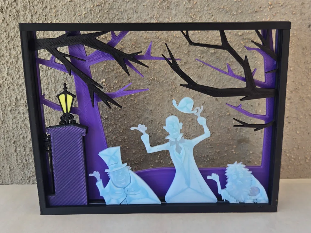 Hitchhiking Ghosts Diorama Disney Haunted Mansion - Free 3D Print Model - MakerWorld