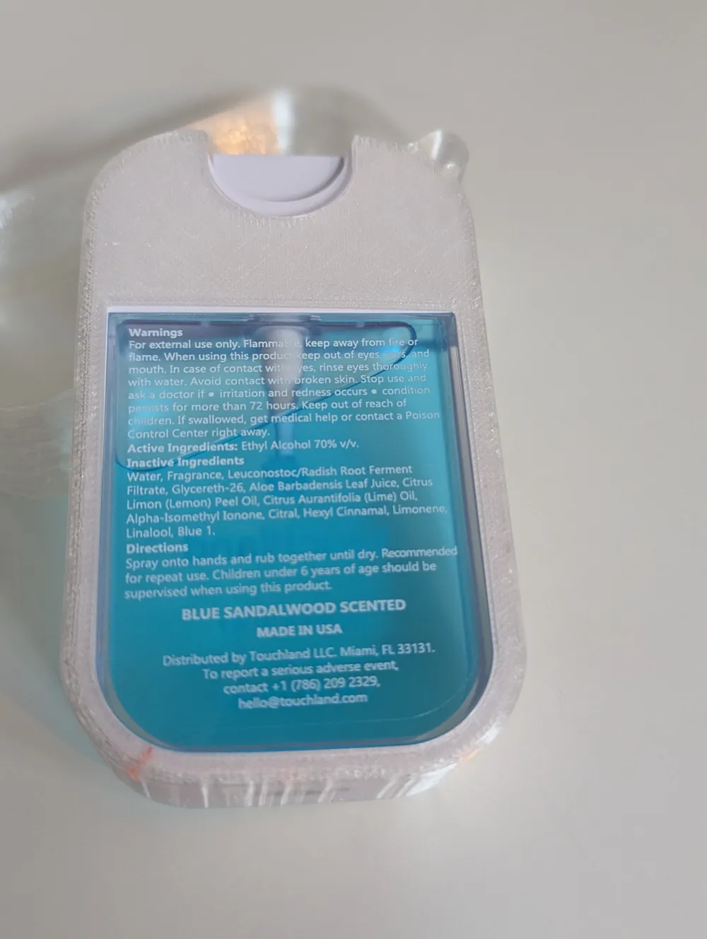 Touchland Hand Sanitizer Keychain Case - Free 3D Print Model - MakerWorld