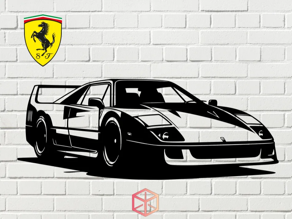 FERRARI F40 - 2D WALL ART #5 by 3DPrintOnPoint MakerWorld: Download Free 3D Models