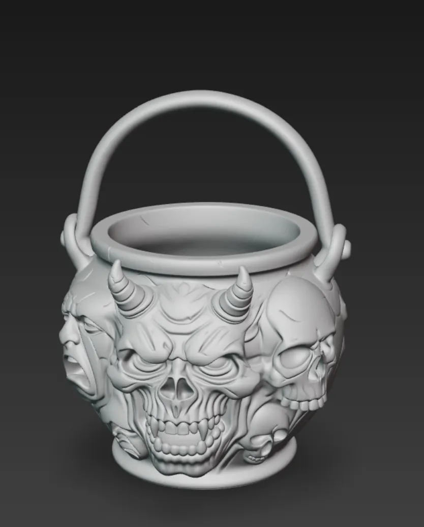 Halloween Demon Skull Cauldron – Spooky Horror by DnD ⭐⭐⭐⭐⭐ MakerWorld ...