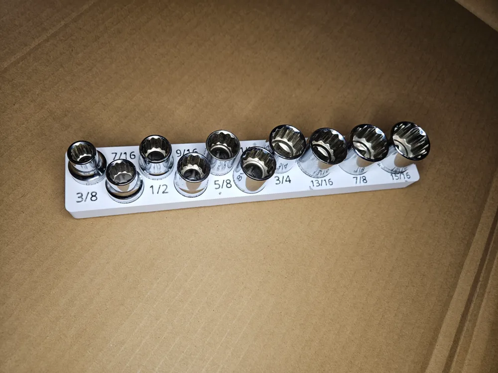 Pittsburgh 1/2" Socket Set - Gridfinity by Clarks Chaos Garage MakerWorld: Download Free 3D Models