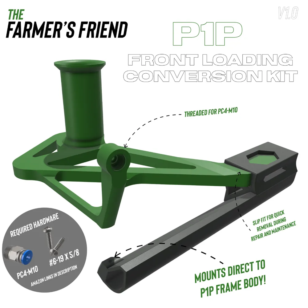 P1P front loading kit - The Farmer's Friend by tnev22 - MakerWorld