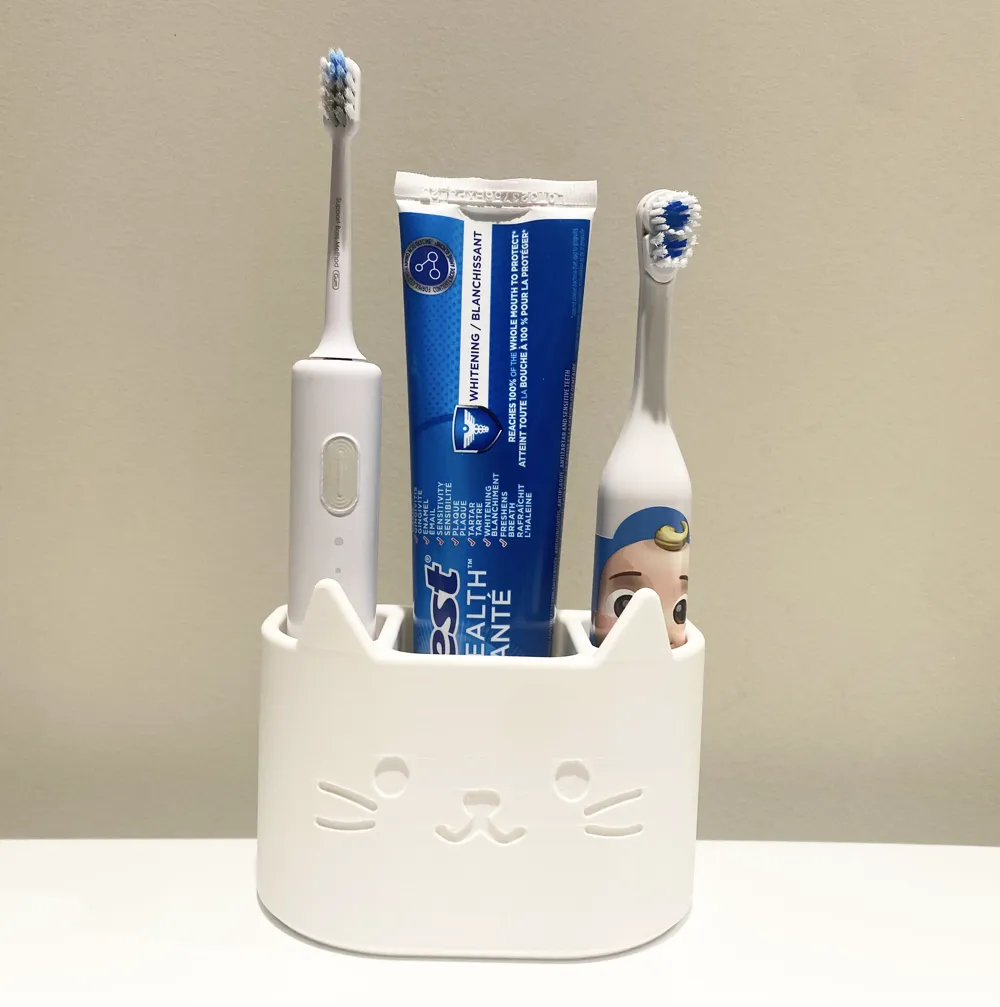 Kitty toothbrush holder(Q_Craft) - Free 3D Print Model - MakerWorld