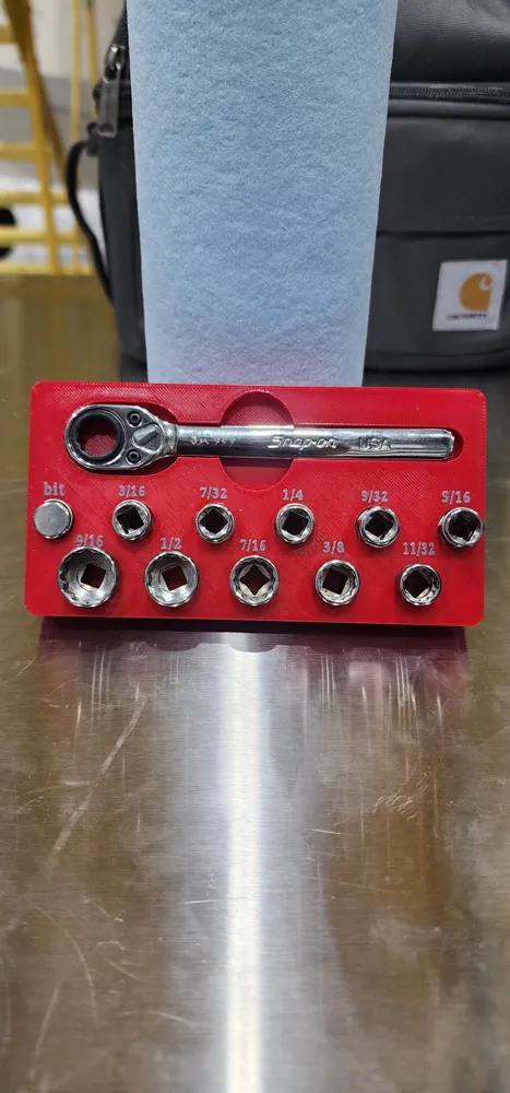 Low profile ratchet/socket set storage - Free 3D Print Model - MakerWorld