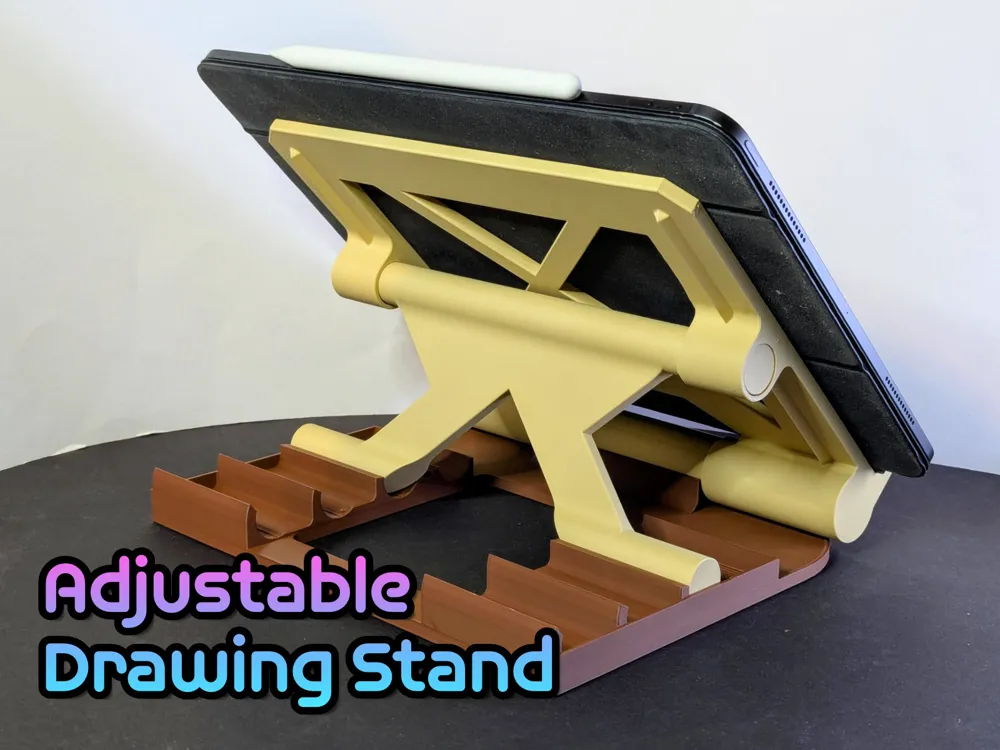 Strong Adjustable Drawing Stand for Tablets - Free 3D Print Model ...