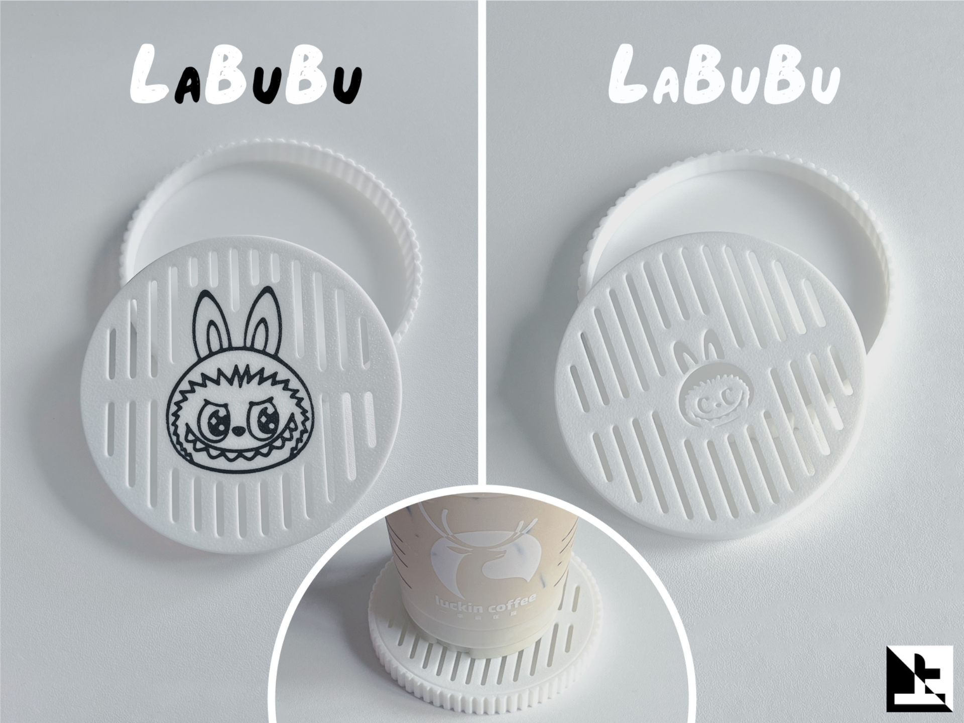 Ice Drink Coaster/with Water Tray - labubu Design by 玩物上志 MakerWorld ...
